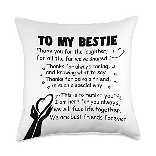 Teelaka Shop To My Bestie We are Best Friends Forever Throw Pillow, 18x18, Multicolor