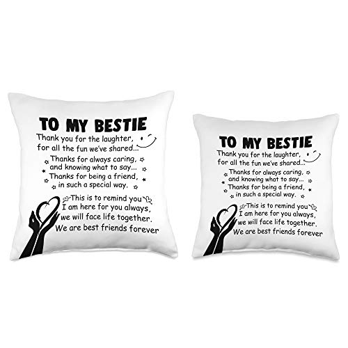 Teelaka Shop To My Bestie We are Best Friends Forever Throw Pillow, 18x18, Multicolor