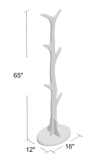 King's Brand Furniture - Wood Hall Tree Coat Rack Stand, Black Finish