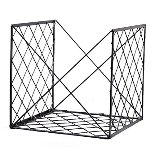KXA Rack Newspaper Rack Bedroom Study Storage Shelf Living Room Newspaper Rack Simple Metal Data Storage Rack (Color : Black, Size : 24 24 24CM)