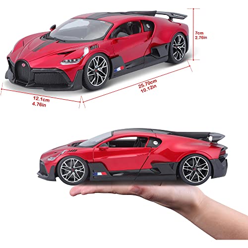 Bburago Bugatti Divo 1/18 Diecast Model Car 11045 Red, (18-11045MTRD)