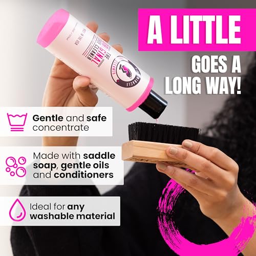 Pink Miracle Shoe Cleaner Kit Bottle Fabric Cleaner for Leather, Whites, and Nubuck Sneakers (8 Oz)