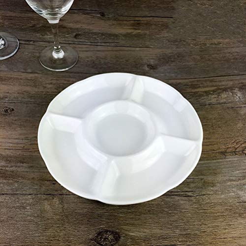 DOITOOL Serving Platter Compartment Snack Serving Tray Serving Bowls for Parties Chips and Dip Veggies Candy and Snack (White) Blue Candy