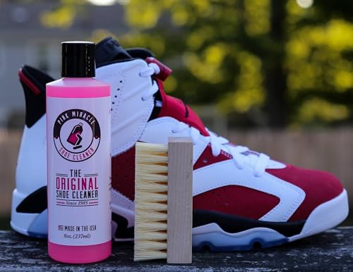 Pink Miracle Shoe Cleaner Kit Bottle Fabric Cleaner for Leather, Whites, and Nubuck Sneakers (8 Oz)