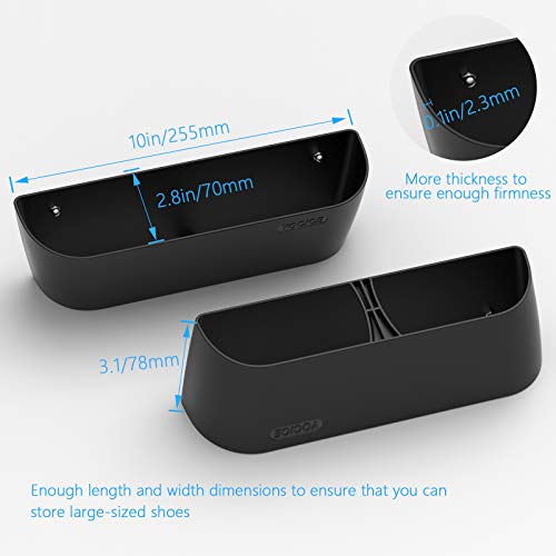 Yocice Wall Mounted Shoes Rack 6Pack with Sticky Hanging Strips, Plastic Shoes Holder Storage Organizer,Door Shoe Hangers (SM03-Black-6)