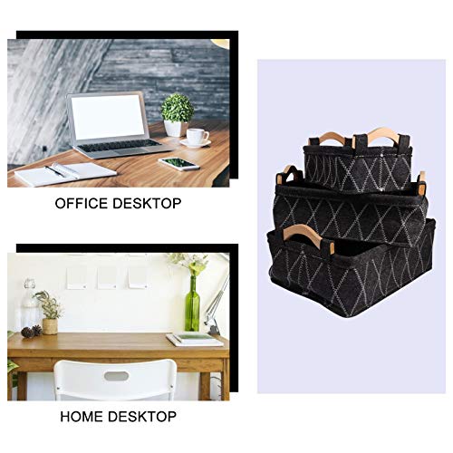 Cabilock Drawer Organizer Collapsible Storage Basket Felt Fabric Baskets Storage Bins Organizer Boxes Containers for Underwear Socks Bra Towel Toiletry Storage Basket with Handles 3 Pcs Shelf Bracket