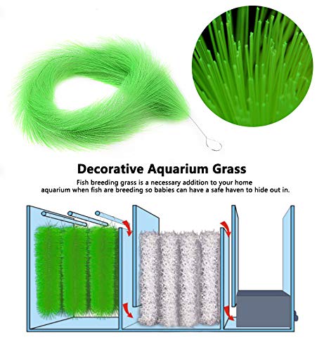 Zerodis 60cm / 100cm Aquarium Artificial Grass Decorative Fish in Aquarium Fish Tank for Breeding(100CM)