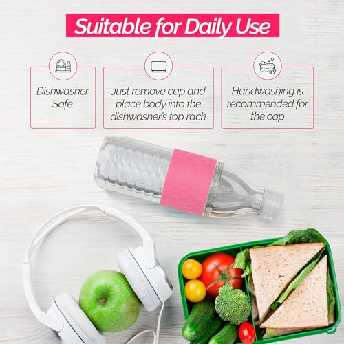 Copco Hydra 16.9 oz Water Bottle with Leak-Proof Lid - Tritan Reusable with Textured Grip Sleeve - BPA-Free, Shatter-Resistant, Dishwasher Safe for Travel, Gym, Work, Outdoors (Pink)