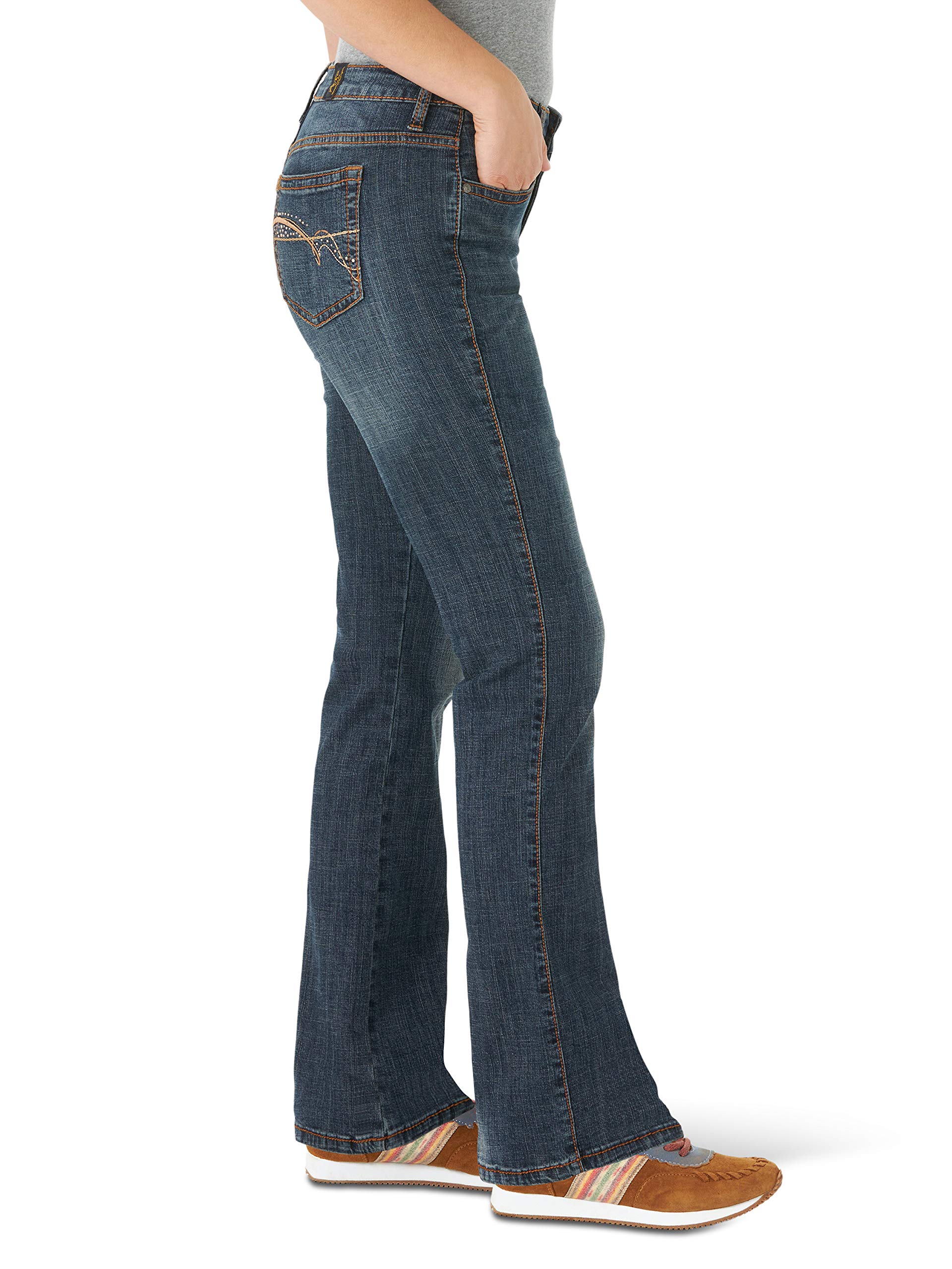 Wrangler womens Aura Instantly Slimming Mid Rise Boot Cut jeans, Autumn Gold, 12 US