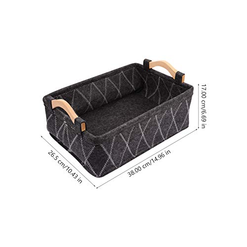 Cabilock Drawer Organizer Collapsible Storage Basket Felt Fabric Baskets Storage Bins Organizer Boxes Containers for Underwear Socks Bra Towel Toiletry Storage Basket with Handles 3 Pcs Shelf Bracket