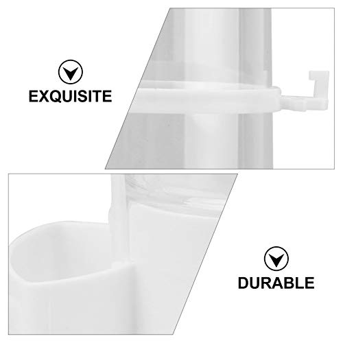 balacoo 2Pcs Automatic Bird Feeder Bird Water Bottle Poultry Drinker Water Jug Container Food Dispenser for Chickens Birds Pigeon Quail White