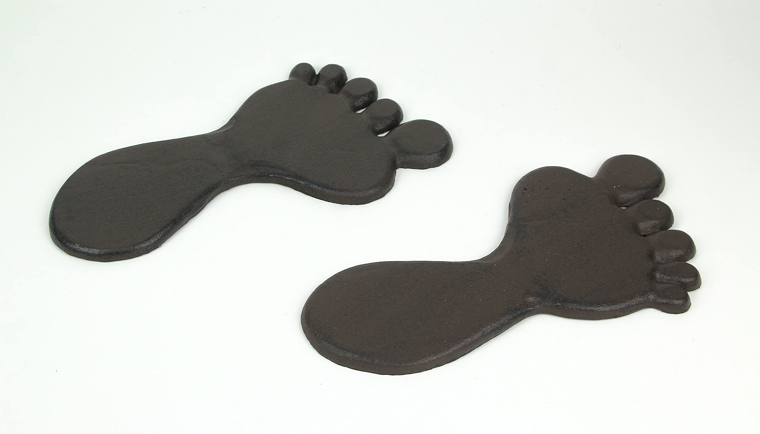 Things2Die4 Pair of Cast Iron Footprint Stepping Stones Antique Finish