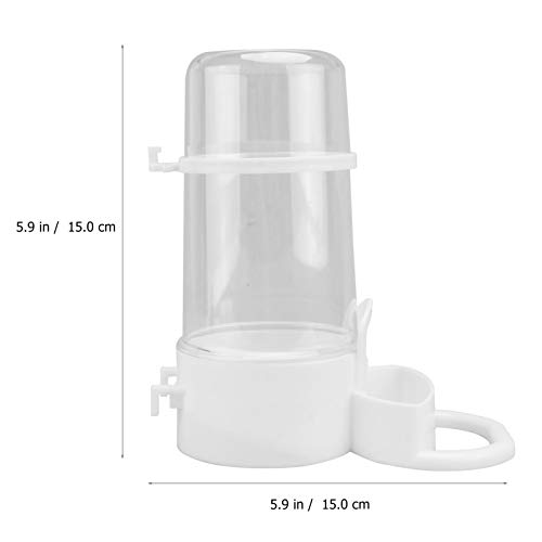 balacoo 2Pcs Automatic Bird Feeder Bird Water Bottle Poultry Drinker Water Jug Container Food Dispenser for Chickens Birds Pigeon Quail White