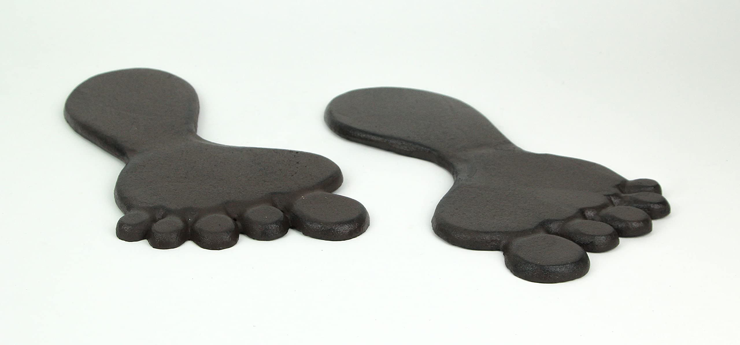 Things2Die4 Pair of Cast Iron Footprint Stepping Stones Antique Finish