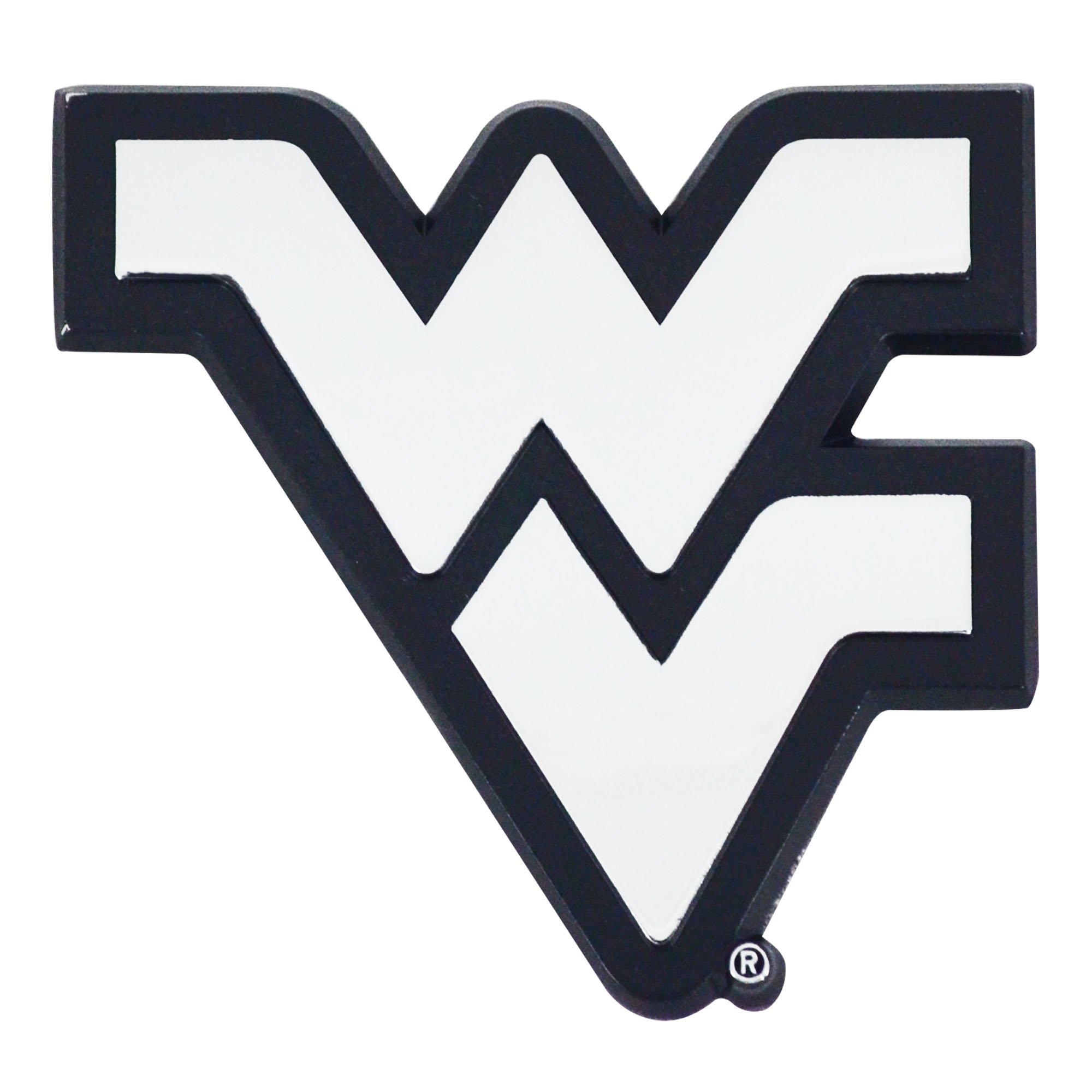 FANMATS 14944 West Virginia Mountaineers 3D Chrome Metal Auto Emblem