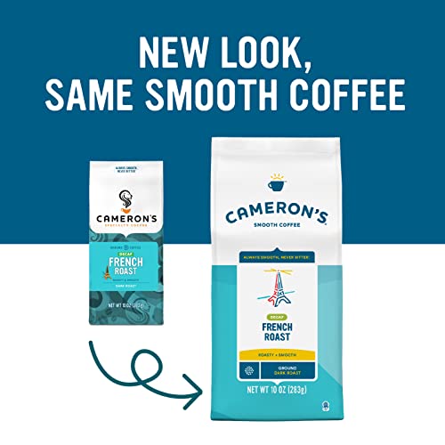 Cameron's Coffee Roasted Ground Coffee Bag, Decaf French Roast, 10 Ounce (Pack of 3)