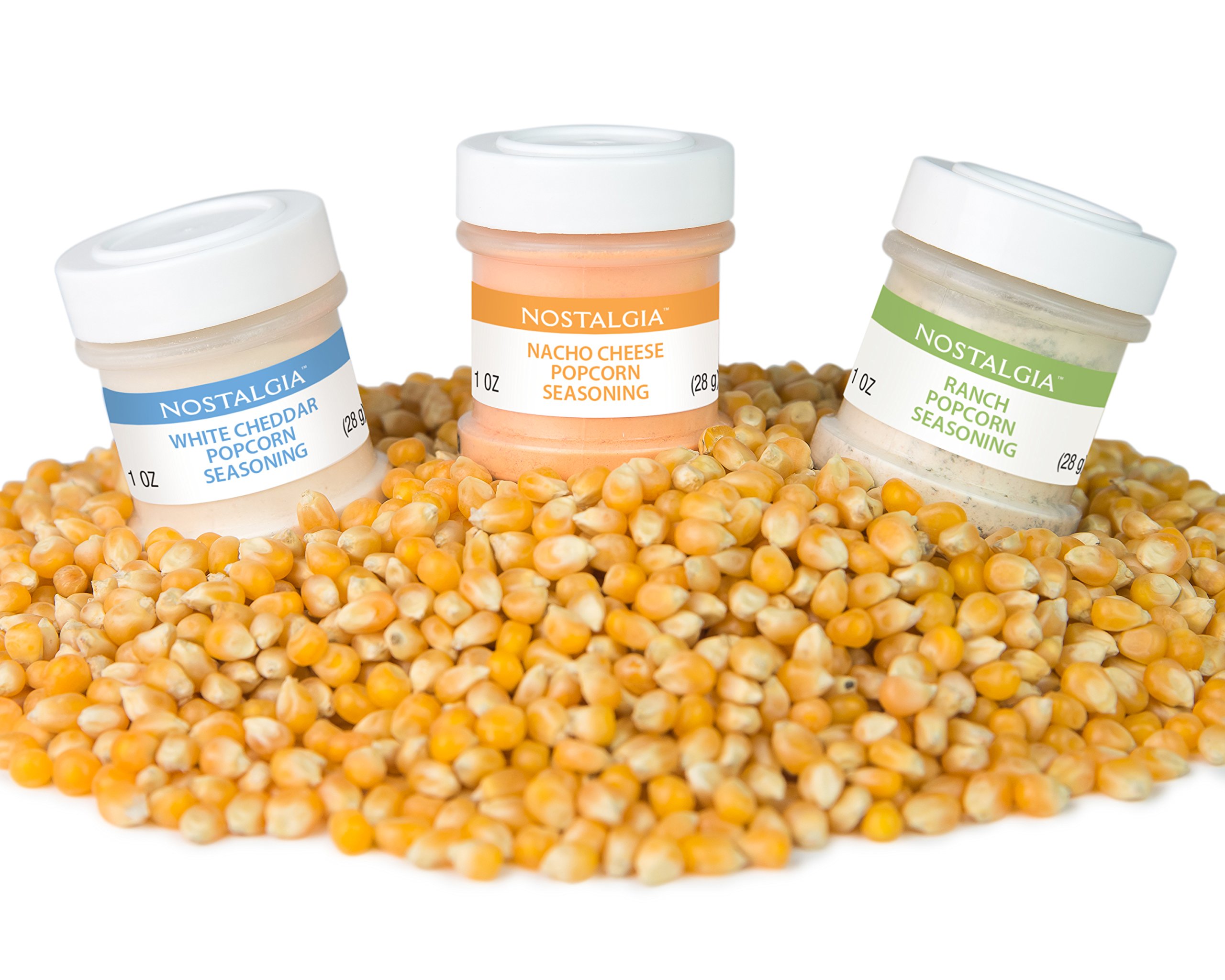Nostalgia KPK400 Hot Air & Kettle Kit, 3 Seasonings, Oil, Popcorn Kernels, 1 Count (Pack of 1)