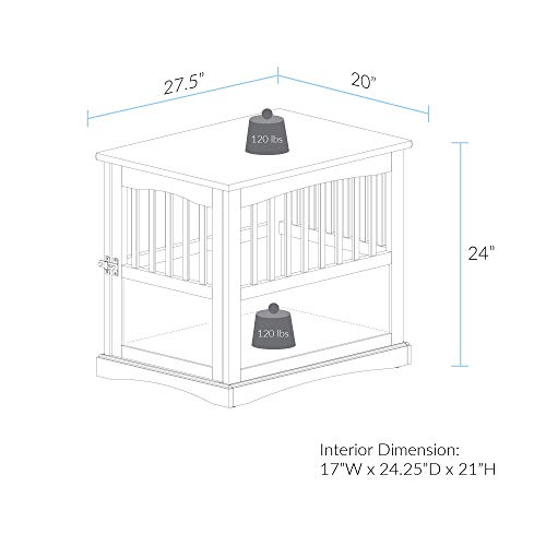 Casual Home Wooden Medium Pet Crate, End Table, Espresso