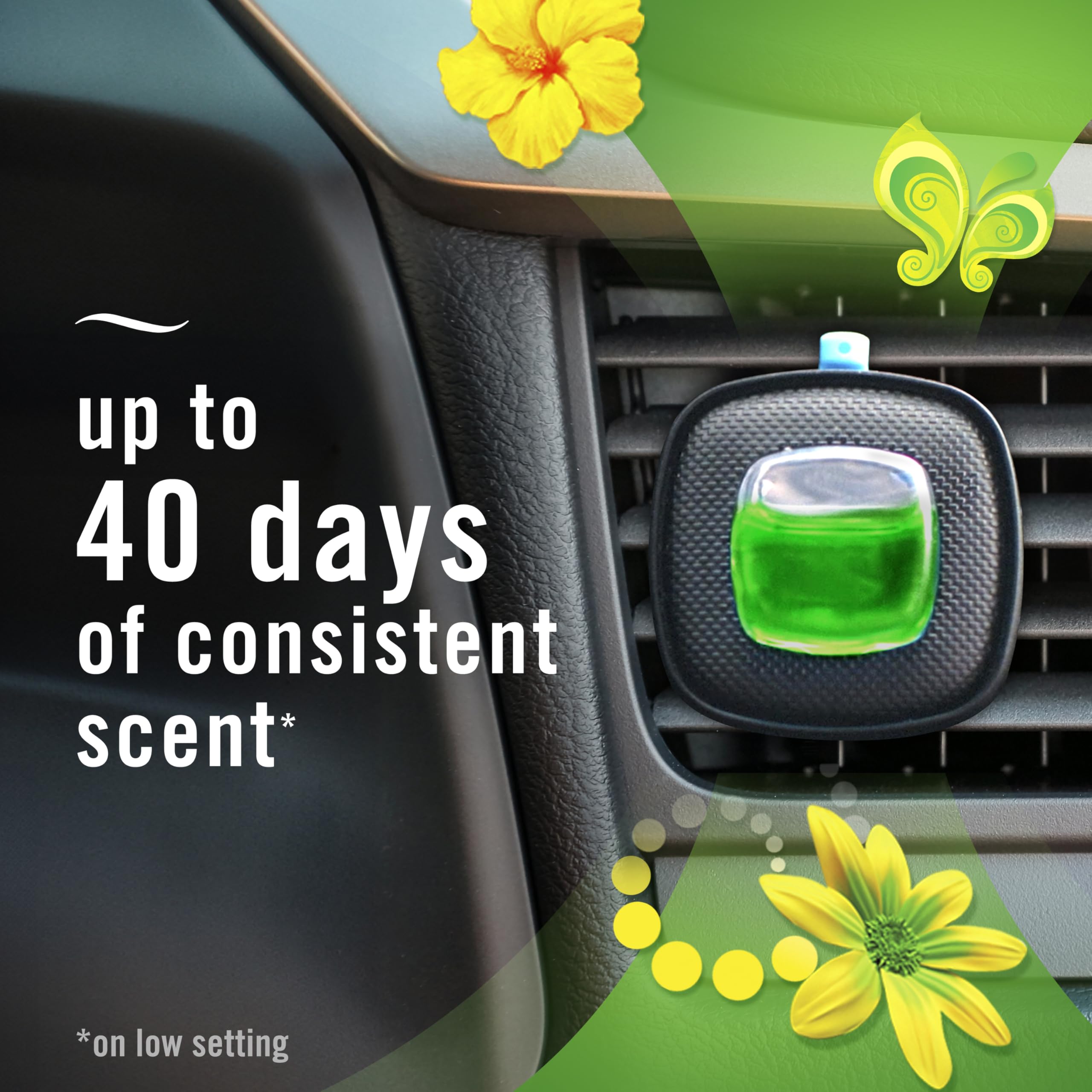 Febreze Car Air Freshener, Car Vent Clip and Odor Fighter, Gain Original Scent, 8 Count