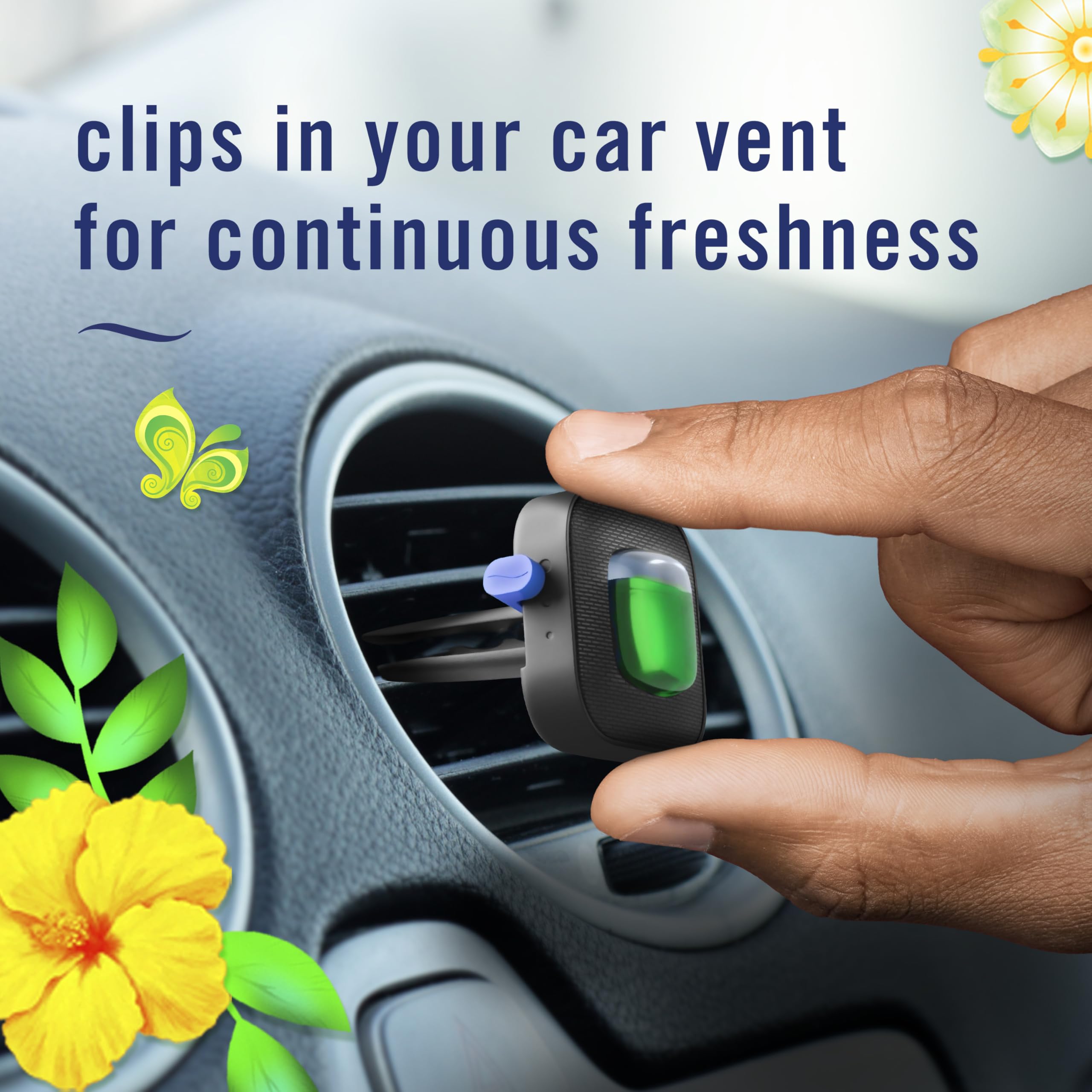 Febreze Car Air Freshener, Car Vent Clip and Odor Fighter, Gain Original Scent, 8 Count