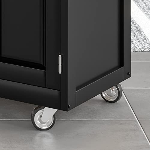 Homestyles Create Kitchen Cart, Stainless Steel Top, Black