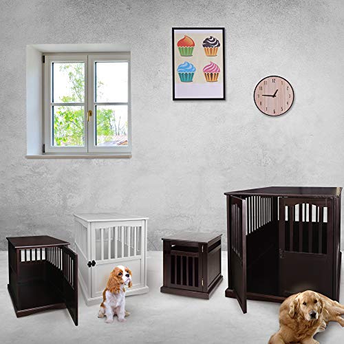 Casual Home Wooden Medium Pet Crate, End Table, Espresso