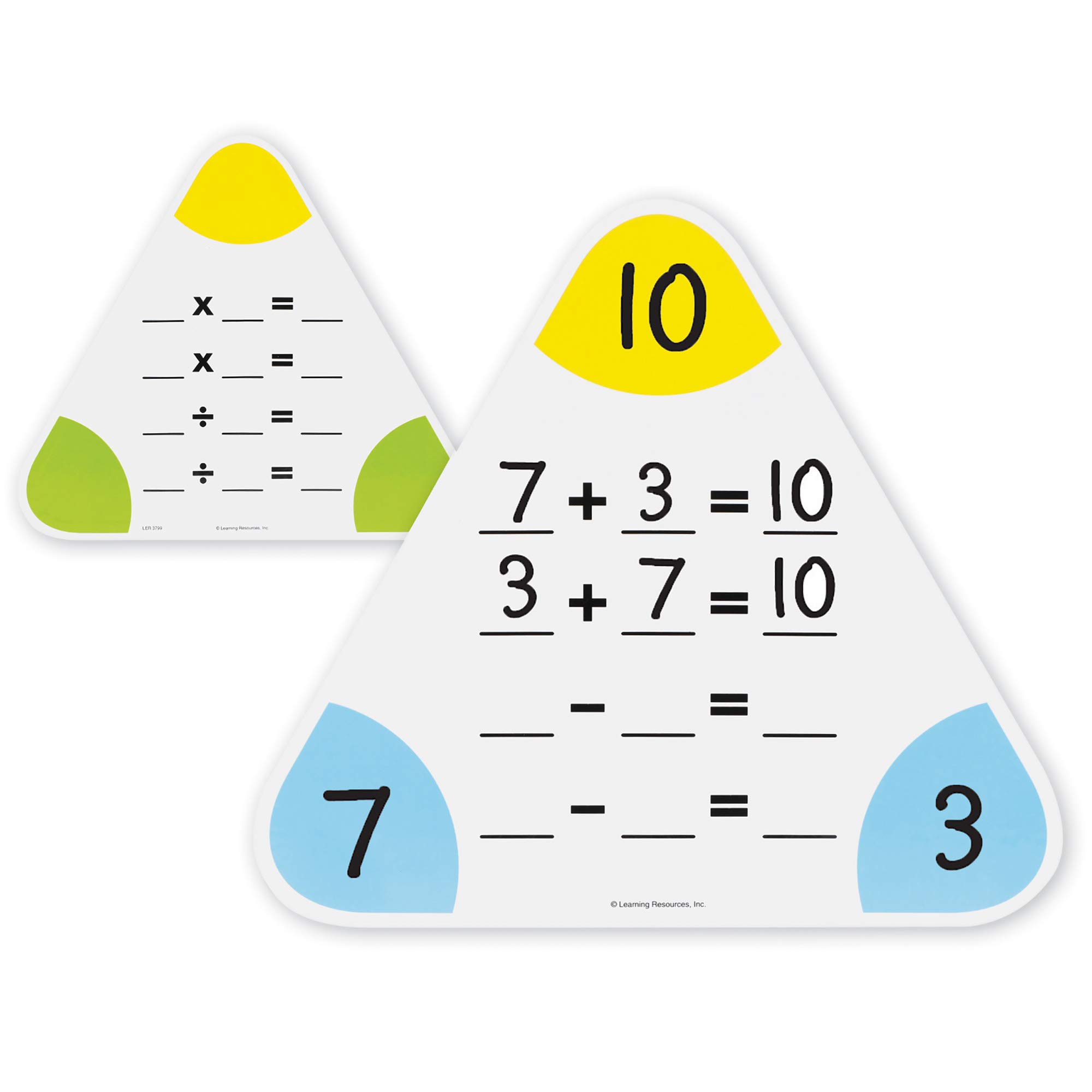 Learning Resources Write & Wipe Fact Family Boards, Set of 5 Boards, Ages 6+, Multicolor, 10 H in (LER3799)
