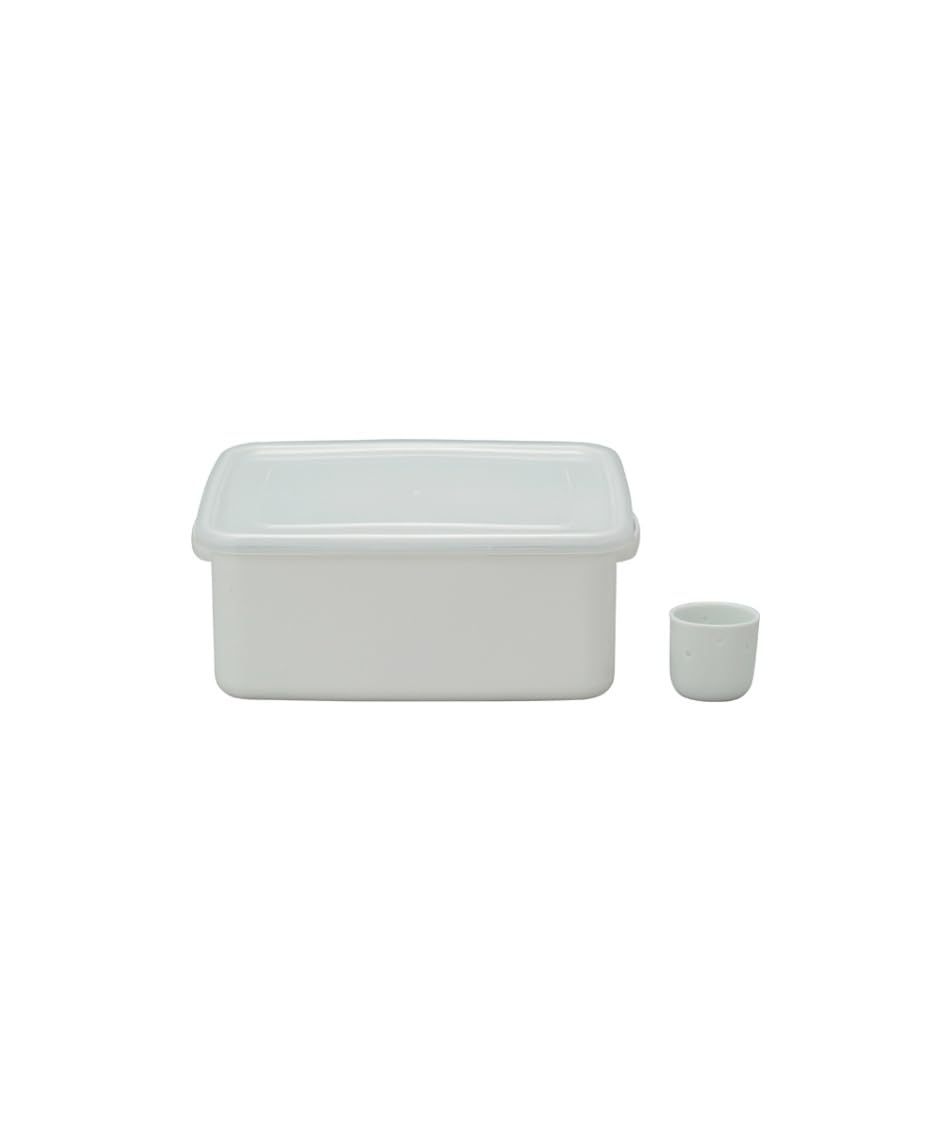 野田琺瑯(Nodahoro) Noda Horo TK-58 Pickle Container, Enamel, Square Shape, Storage Container, Large Size, Bran Pickled Beauties, Made in Japan White Series