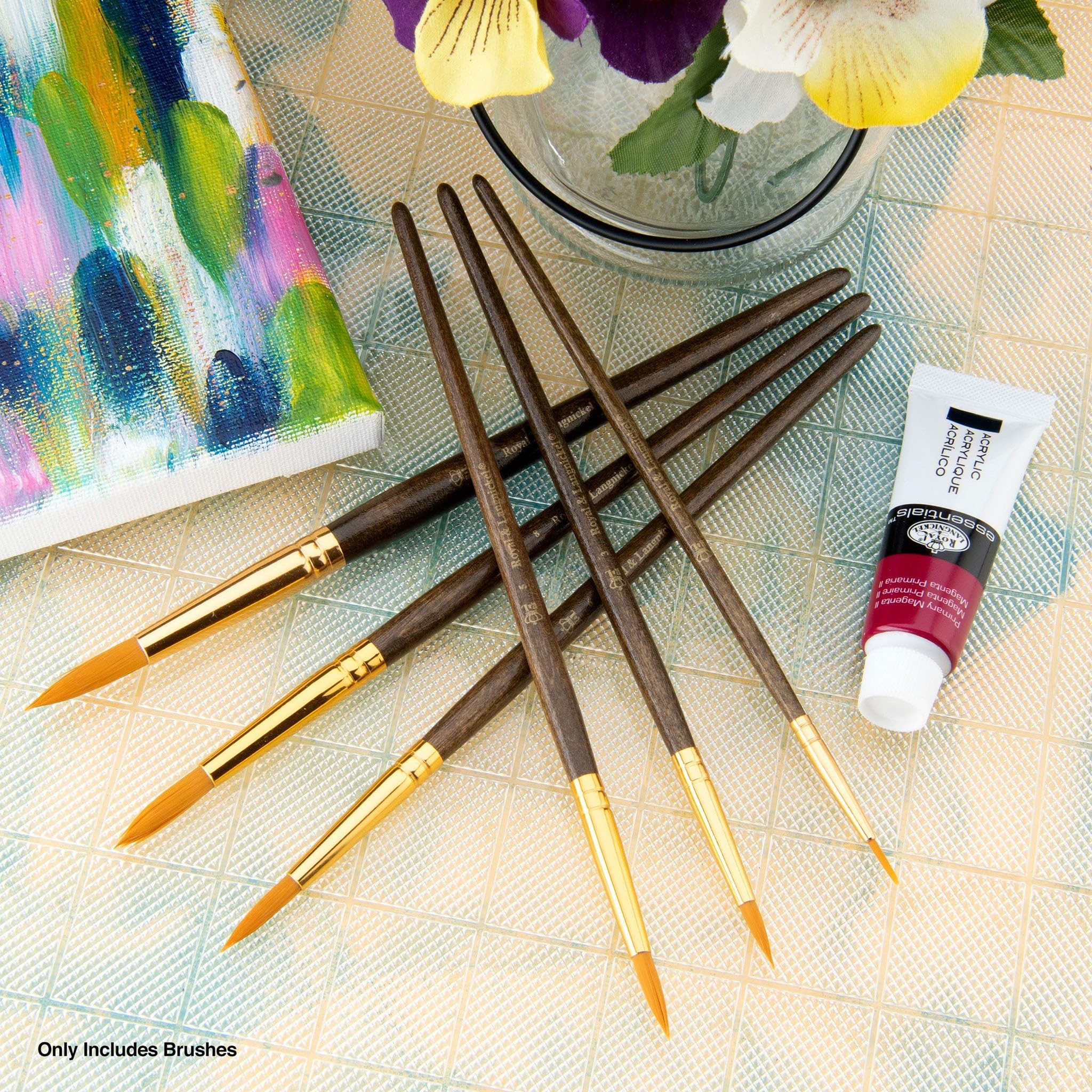 Royal & Langnickel Royal Zip N' Close Gold Taklon Round 6-Piece Brush Set
