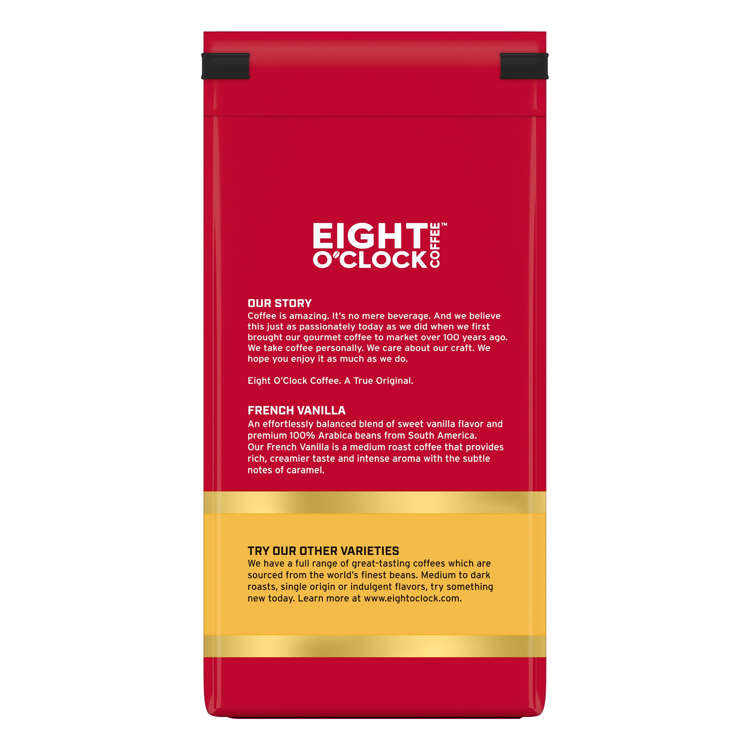 Eight O'Clock Coffee French Vanilla, 11 Ounce (Pack of 6) Medium Roast Flavored Ground Coffee, 100% Arabica, Kosher Certified