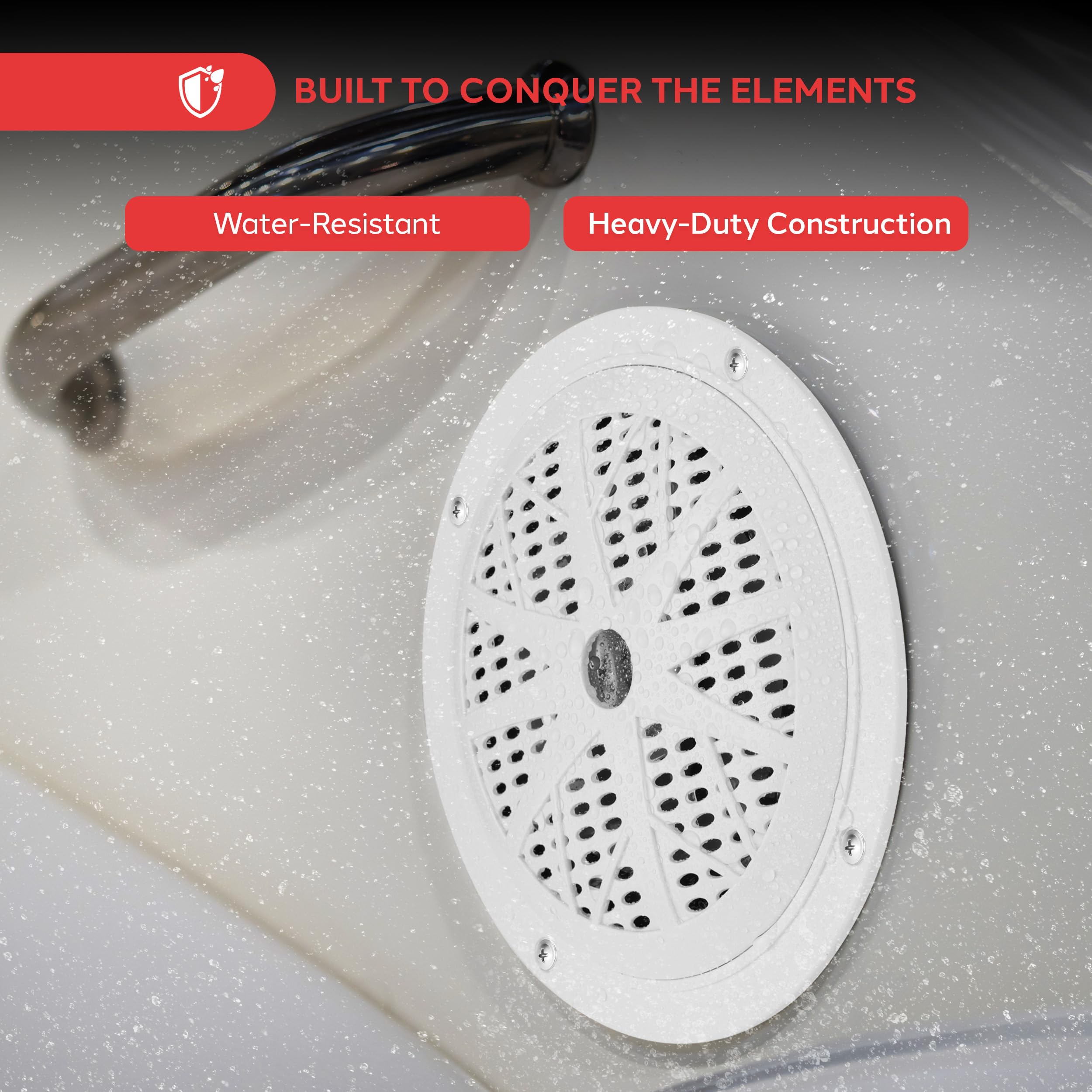 Pyle 5.25 Inch Dual Marine Speakers - 2 Way Waterproof and Weather Resistant Outdoor Audio Stereo Sound System with 100 Watt Power, Polypropylene Cone and Cloth Surround - 1 Pair - PLMR51W (White)