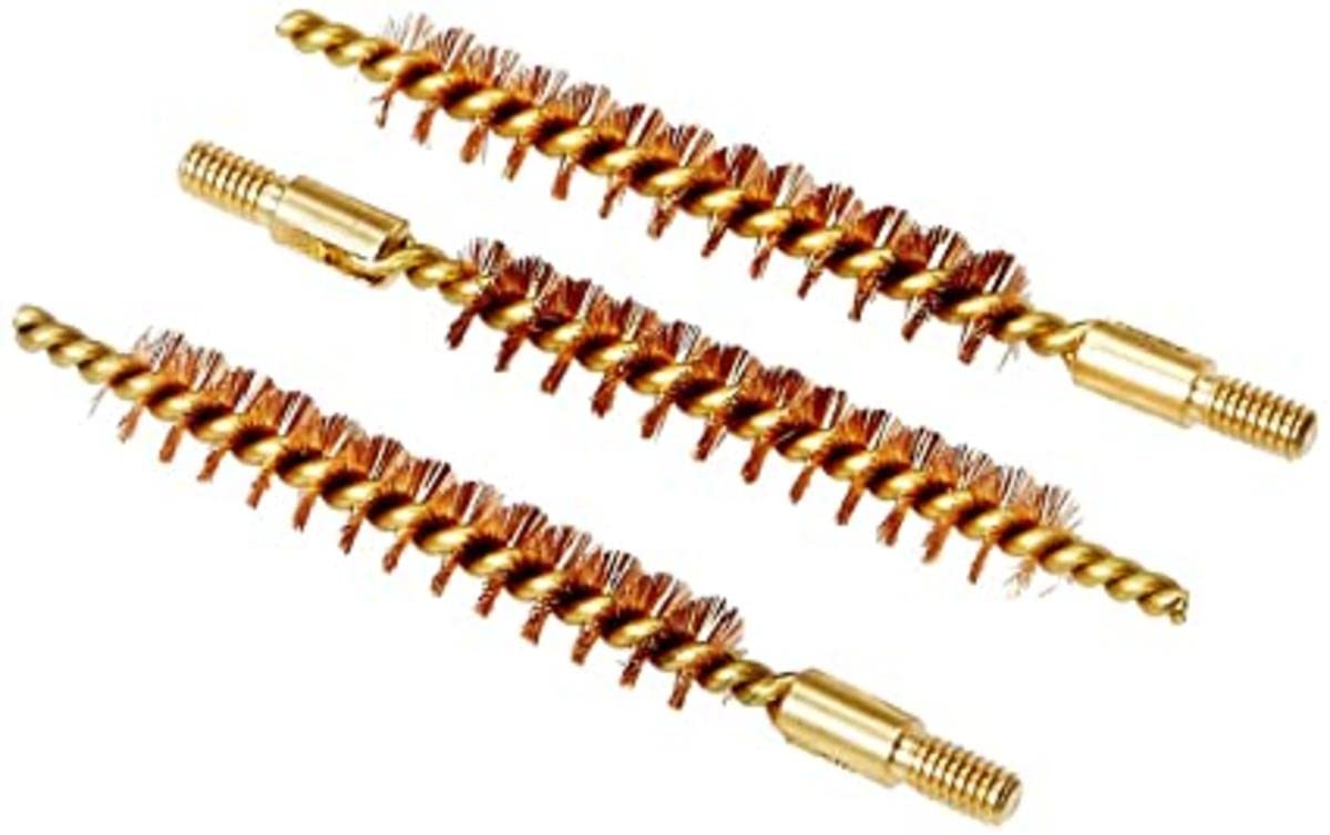 Tipton Handgun Bronze Bore Brush .22 Cal 3-Pack with Premium Phosphor Bronze Bristles for Pistol Cleaning and Maintenance