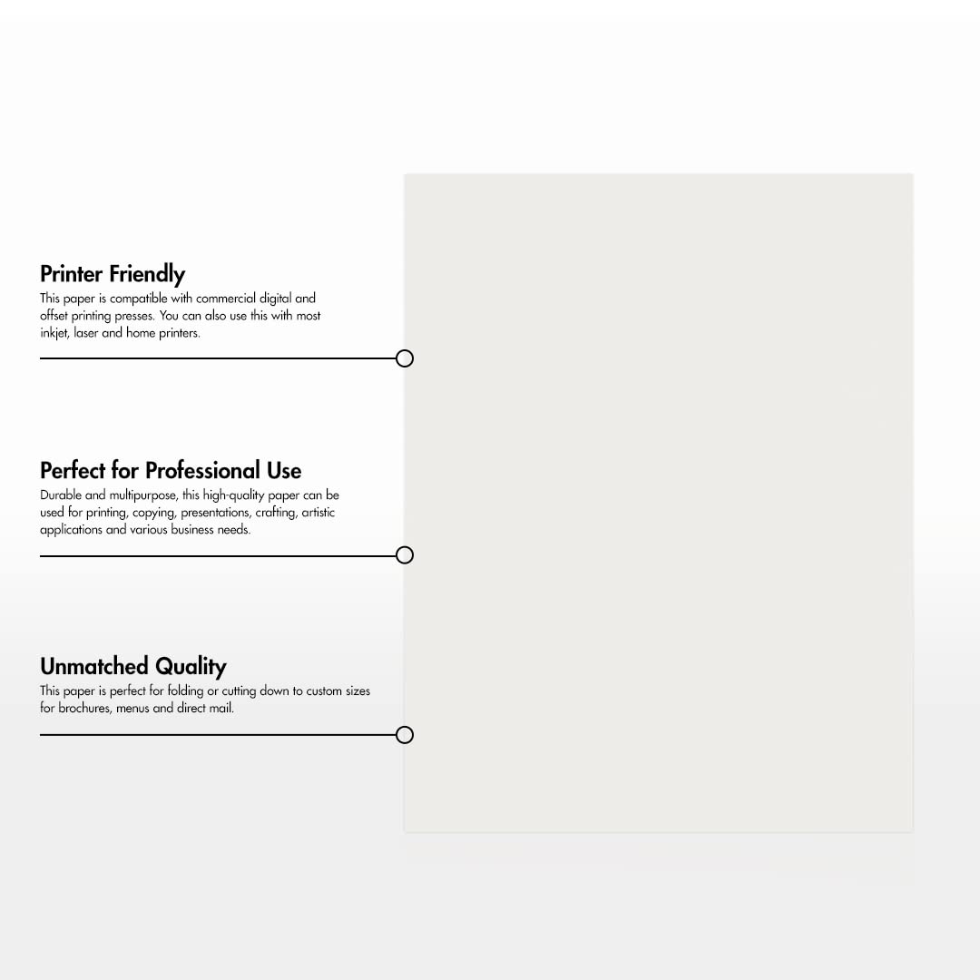 LUXPaper 8.5" x 11" Paper | Letter Size | Natural White | 32lb. (80lb. Text) | 100% Cotton | 50 Qty