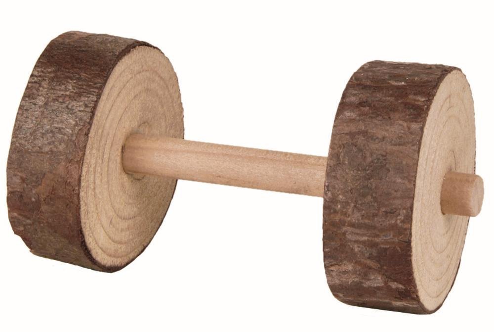 Trixie 2 X Wooden Dumbell Chew Toys by, 9Cm X 4.5Cm Each. for Rabbit Guinea Pigs Ferret Rat