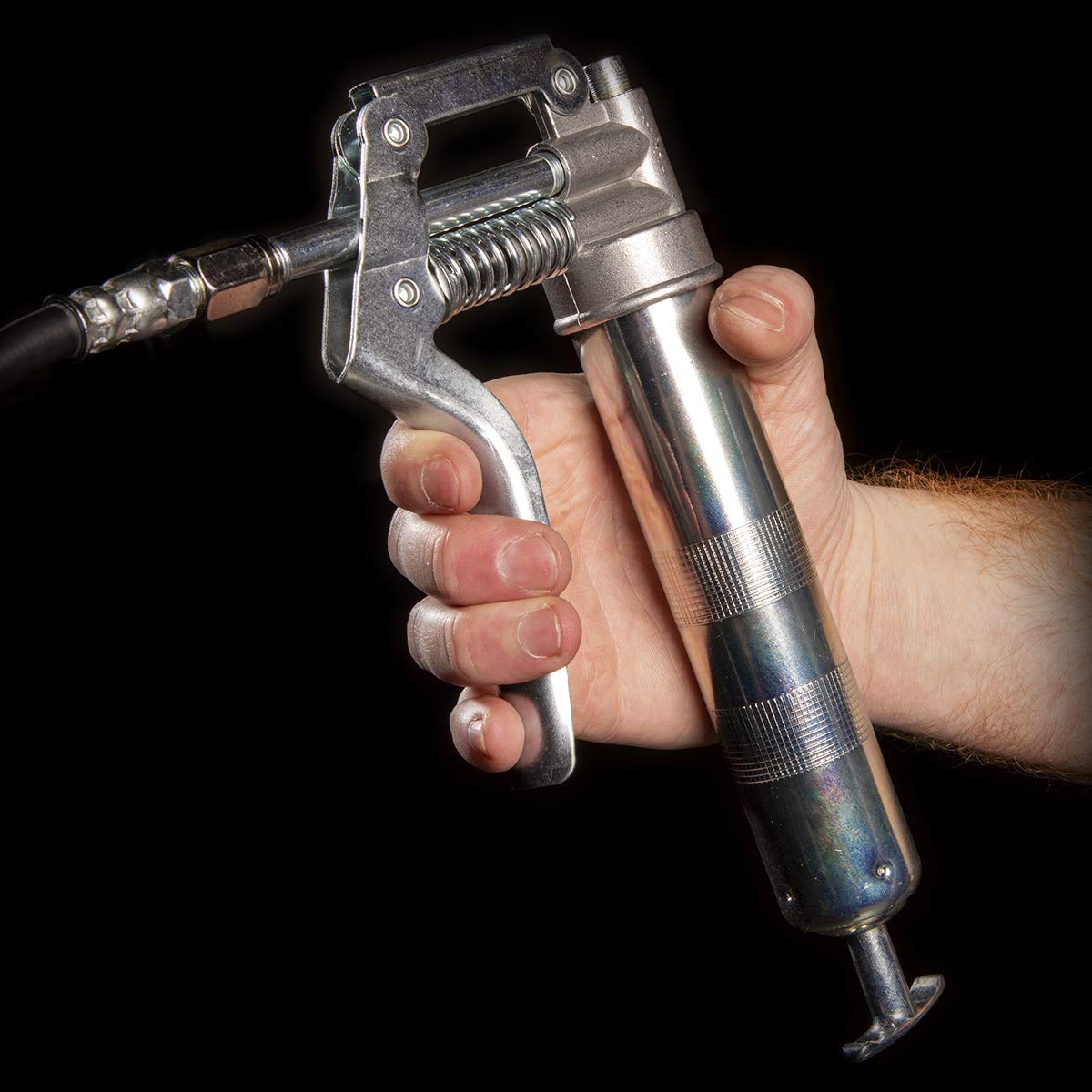 Workforce Mini Grease Gun, for 3 oz. Cartridges, 12 In. Flexible Extension, 4 In. Rigid Extension - L1305