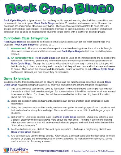 NewPath Learning - 24-6017 Rock Cycle Bingo Game, Grade 5-9