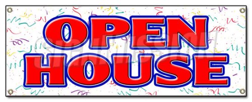 Open House Banner Sign for Sale Broker Apartment Home House Real Estate Agent