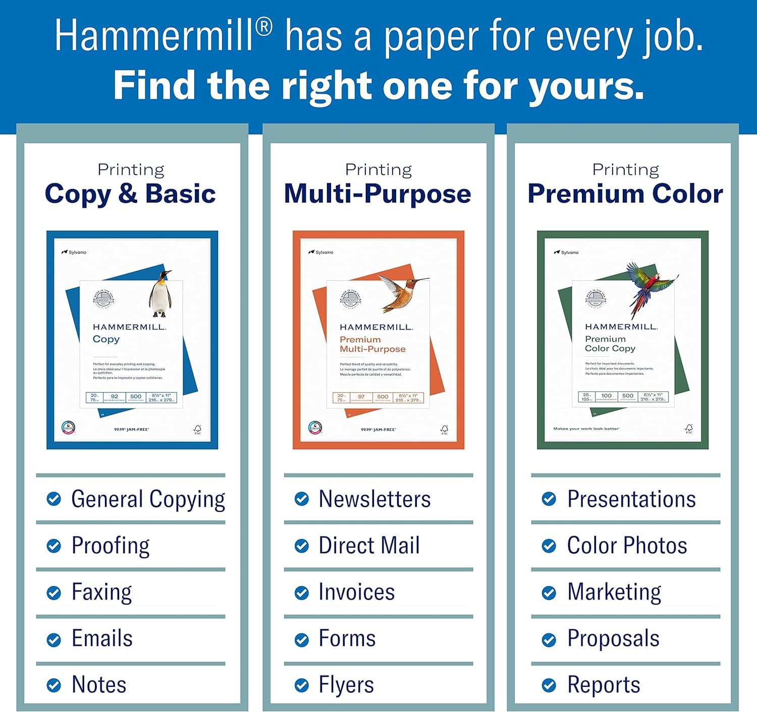 Hammermill Colored Paper, 20 lb Cream Printer Paper, 8.5 x 11-1 Ream (500 Sheets) - Made in the USA, Pastel Paper, 168030R