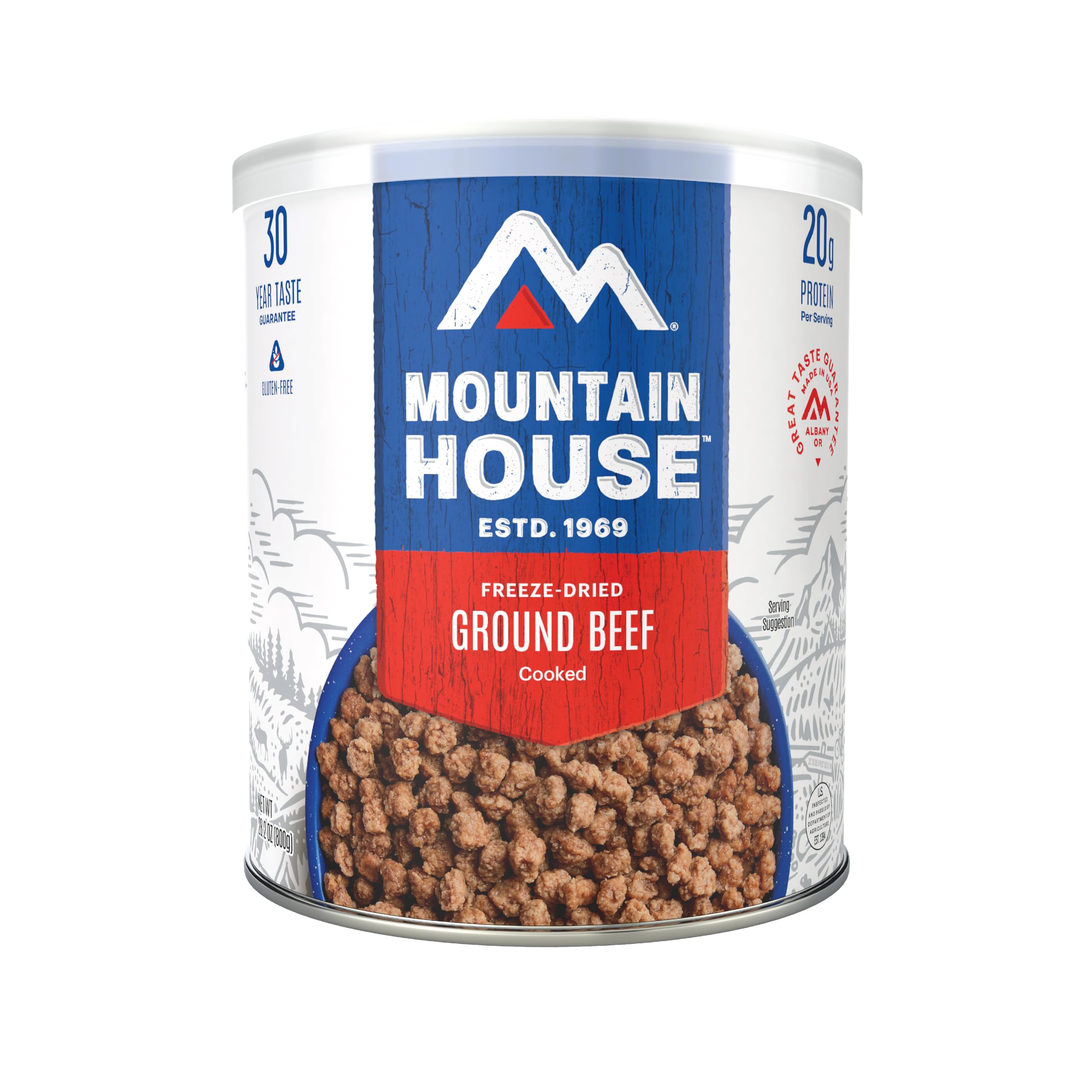 Mountain House Cooked Ground Beef | Freeze Dried Survival & Emergency Food | #10 Can | Gluten-Free