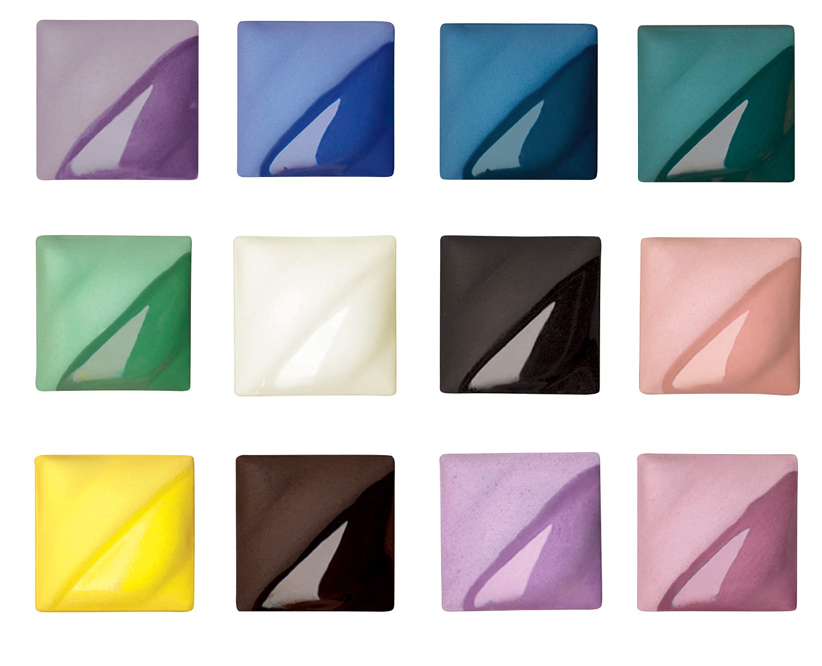 AMACO - 37457V Velvet Semi-Translucent Underglaze Set 1, Assorted Color, Set of 12 - 401650