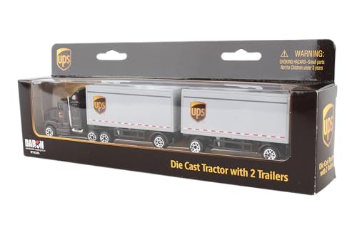 Daron UPS Die Cast Tractor with 2 Trailers