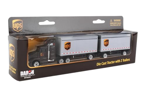Daron UPS Die Cast Tractor with 2 Trailers