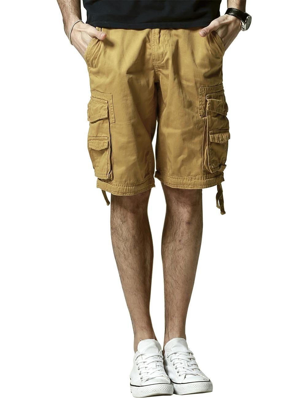 Match Men's Twill Comfort Cargo Short Without Belt #S3612 (Label Size 4XL/40 (US 38), Khaki)