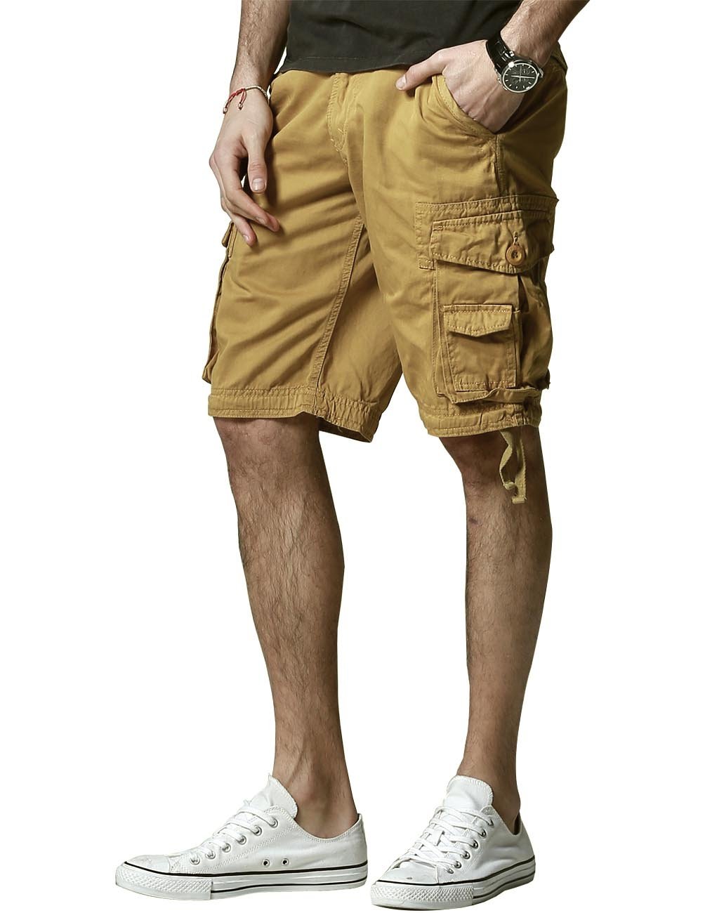 Match Men's Twill Comfort Cargo Short Without Belt #S3612 (Label Size 4XL/40 (US 38), Khaki)