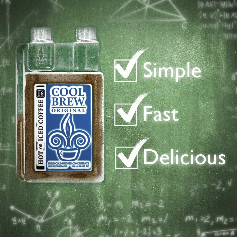 CoolBrew Original 6 Pack - 16 DRINKS PER BOTTLE - Fresh Cold Brew Liquid Concentrate - For Iced or Hot Coffee, Unsweetened, No Preservatives