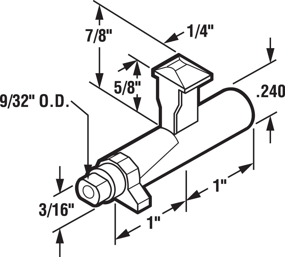 Prime-Line C 1018 3-15/16 In. Hole Center, Gray Diecast, Sliding Patio Door Handle with Wood Handle (Single Pack)