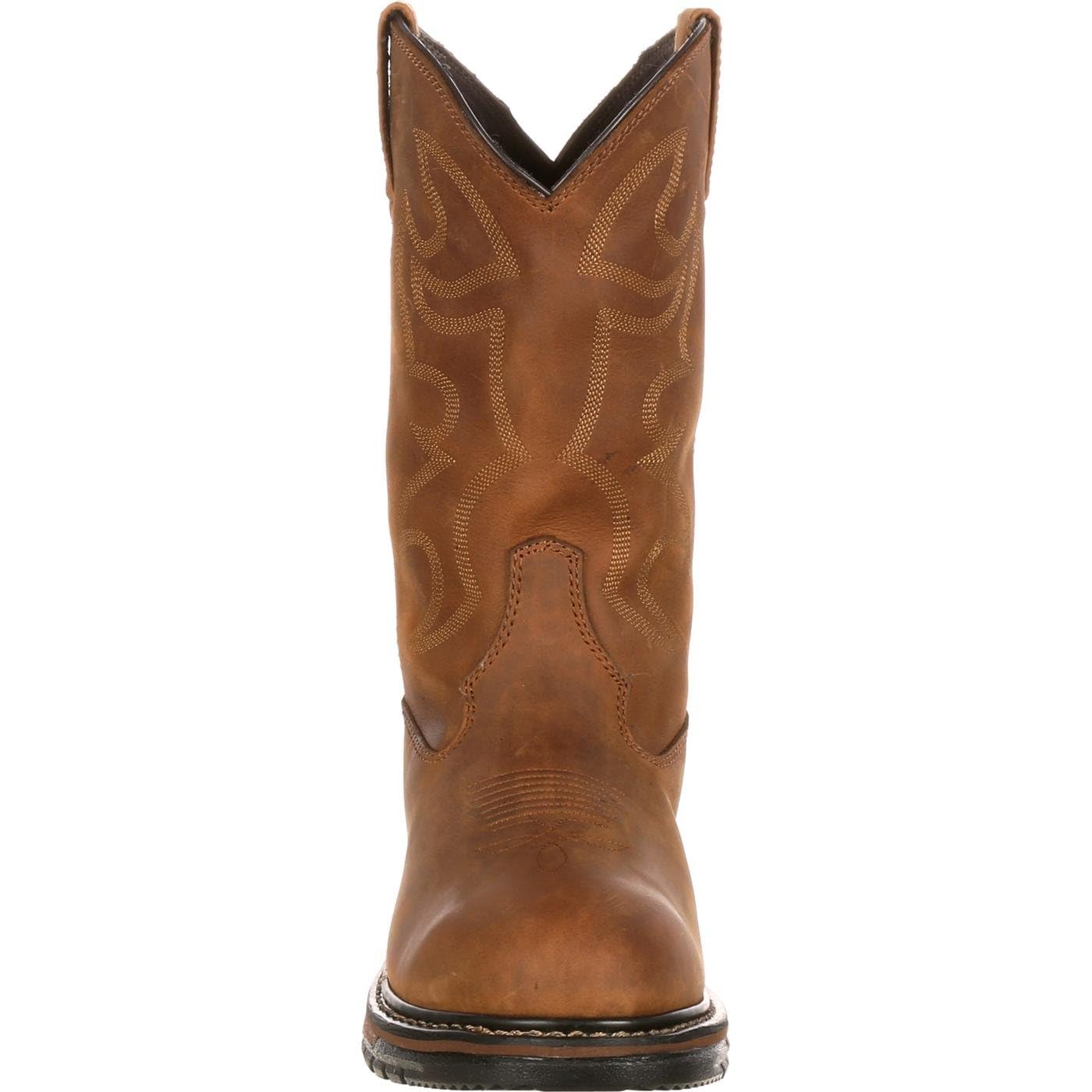 ROCKY Original Ride Branson Roper Waterproof Western Boots, Aztec Crazy Horse, Size 9.5(ME)