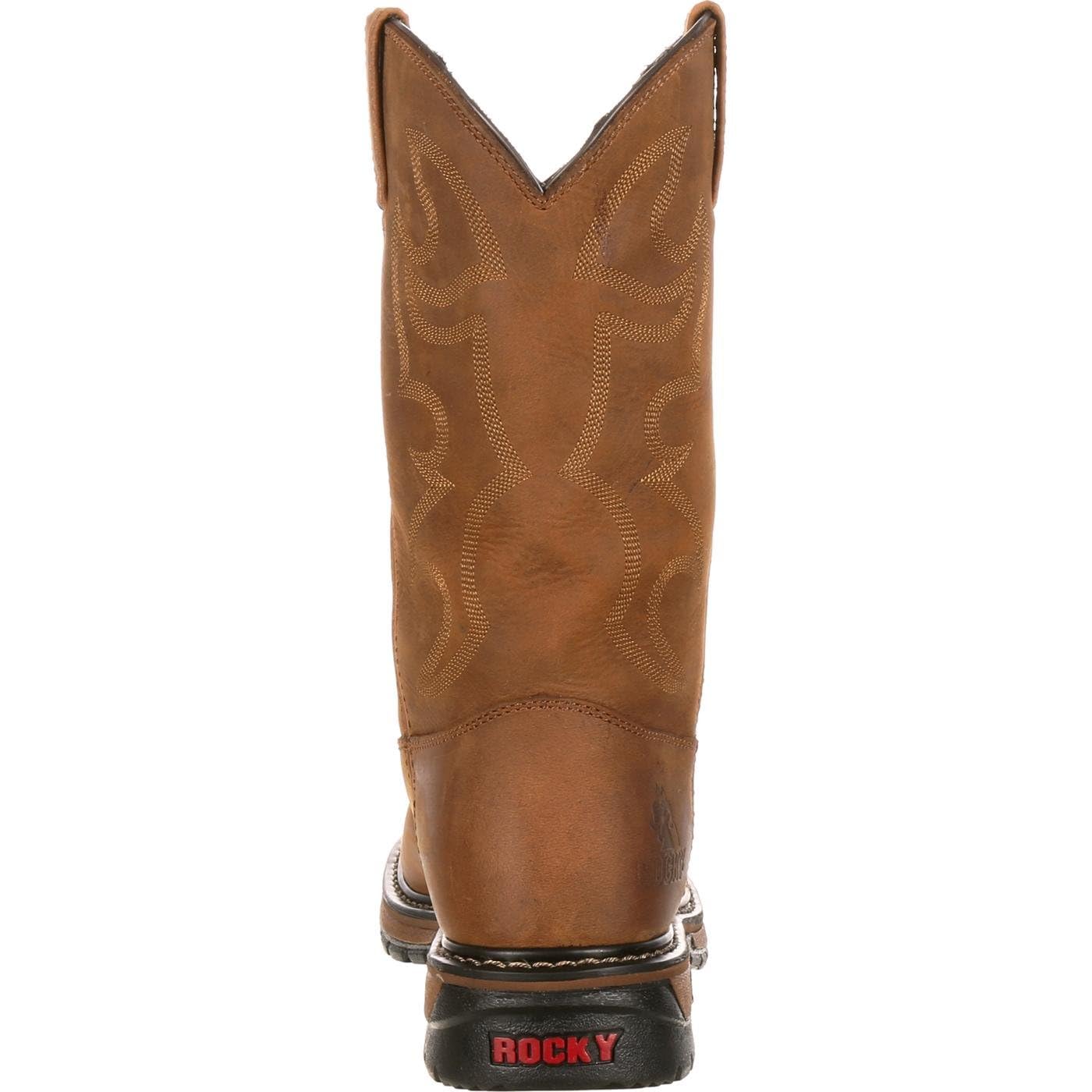 ROCKY Original Ride Branson Roper Waterproof Western Boots, Aztec Crazy Horse, Size 9.5(ME)