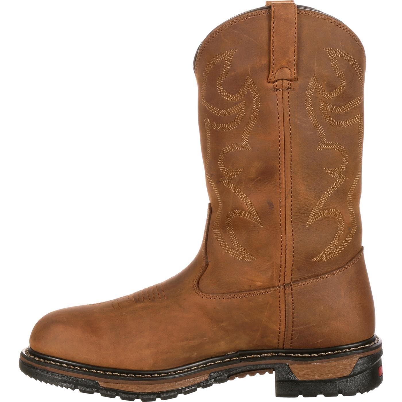 ROCKY Original Ride Branson Roper Waterproof Western Boots, Aztec Crazy Horse, Size 9.5(ME)