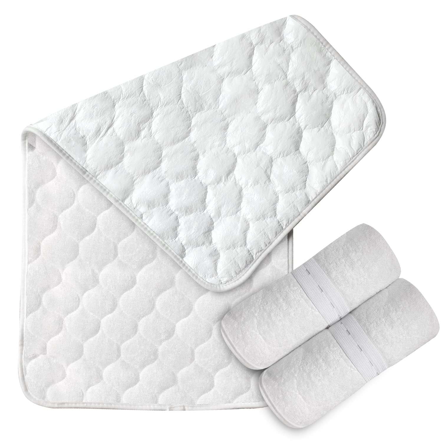 Waterproof Changing Pad Liners, 26" x 13" Hypoallergenic & Reusable Ultra Soft Changing Table Cover Liners , 3 Pack Portable Baby Diaper Change Mat - White